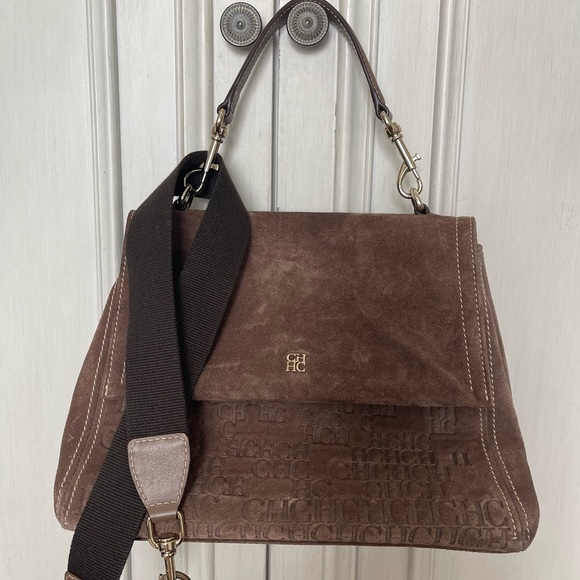 Carolina Herrera | Bags | Carolina Herrera Suede Crossbody Handbag ...